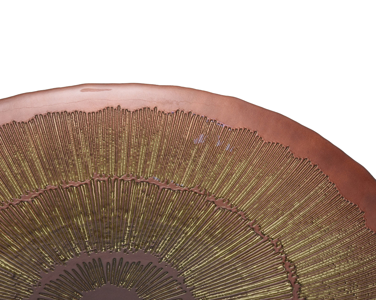 ArdaCam Ixxir Deep Serving Plate - Gold & Brown, 40 cm – ETTC