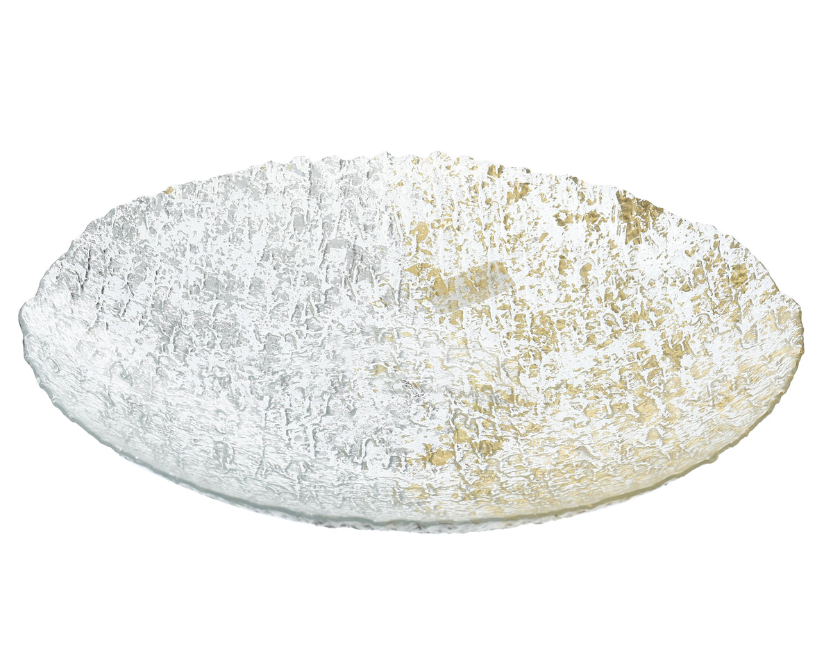 ArdaCam Ramos Deep Serving Plate - Gold & Silver, 40 cm – ETTC