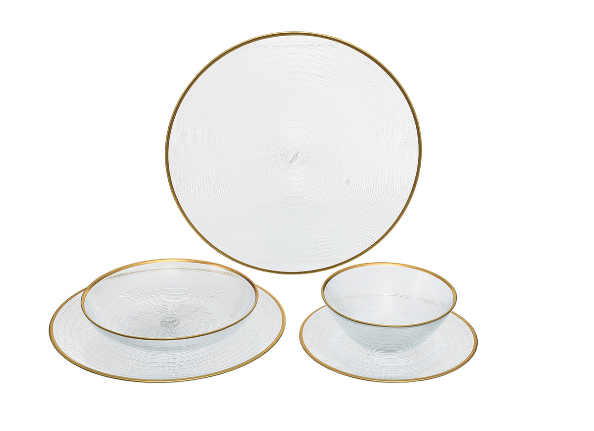 ArdaCam Base Dinner Set - Gold Rim, 25 Pieces for 6 People – ETTC
