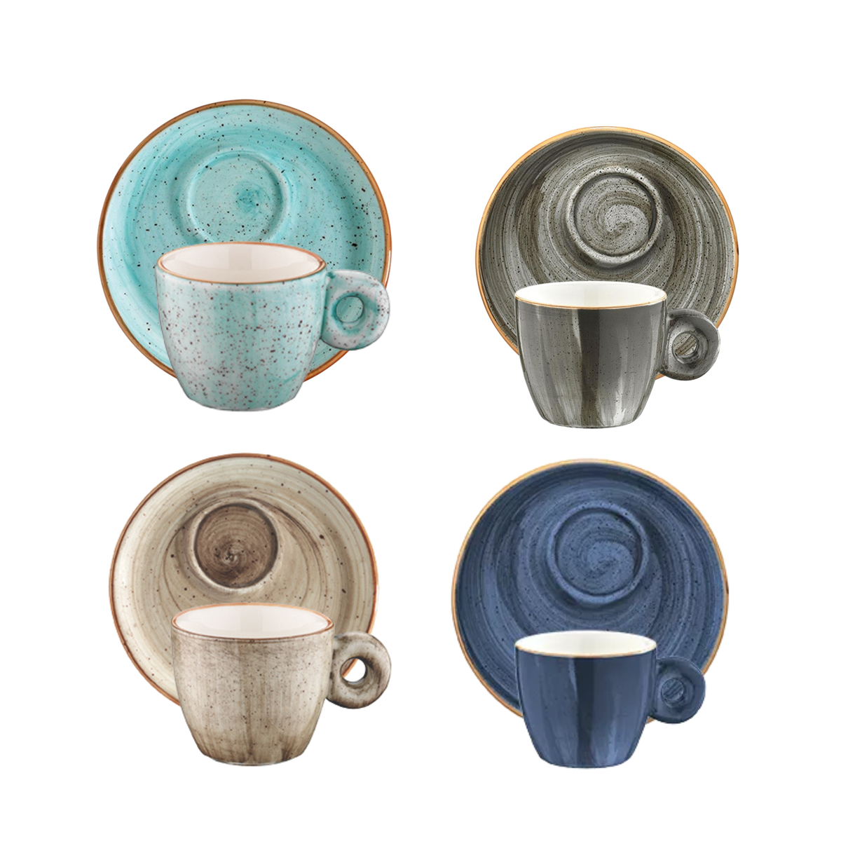 Bonna Aura Banquet Espresso Cup & Saucer Set - 4 Pieces, 70 ml – ETTC