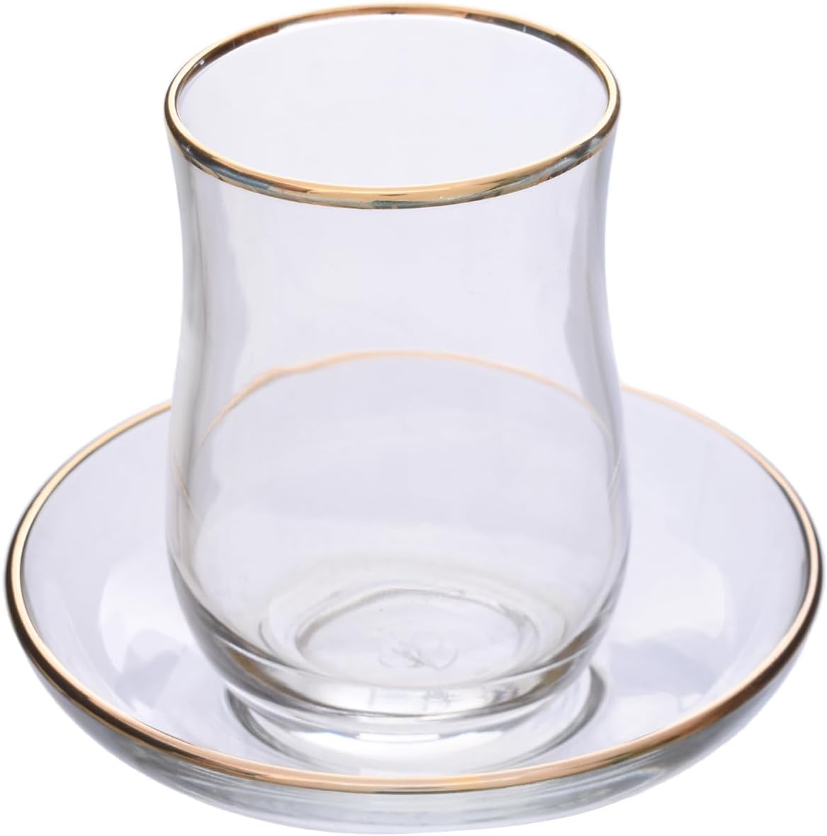 Pasabahce Wavy Tea Set - Gold Rim, 26 Pieces – ETTC