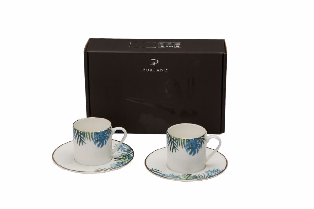 Porland Exotic Coffee Cup & Saucer Set - 2 Pieces, 90ml – ETTC